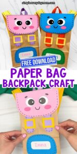 Paper Bag Backpack Craft For Kids [Free Printable Template]