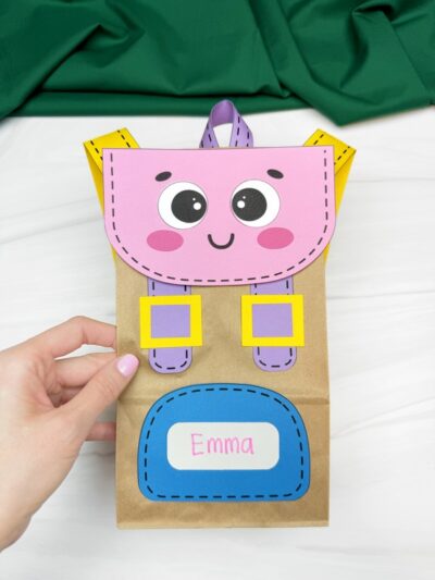 Paper Bag Backpack Craft For Kids [Free Printable Template]