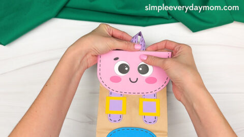 Paper Bag Backpack Craft For Kids [Free Printable Template]