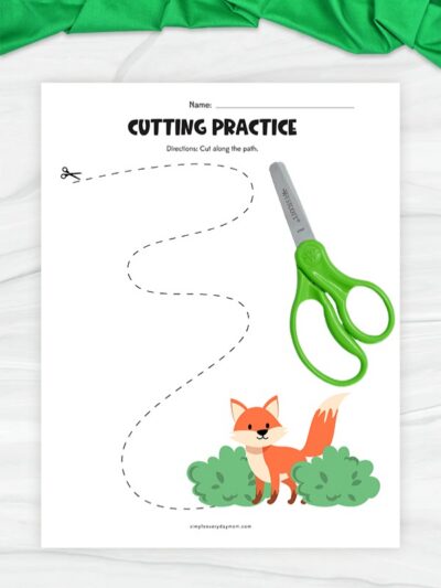 Free Printable Fox Cutting Practice Pages For Preschoolers