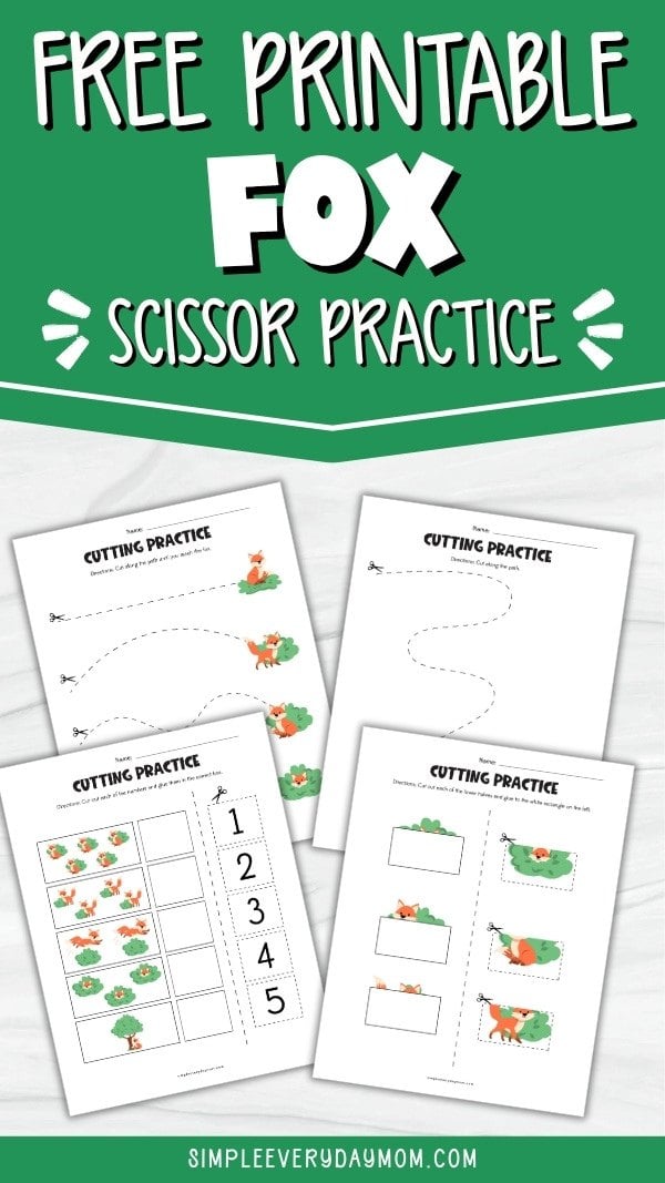 Free Printable Fox Cutting Practice Pages For Preschoolers