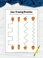 Free Printable Acorn Tracing Worksheets For Kids