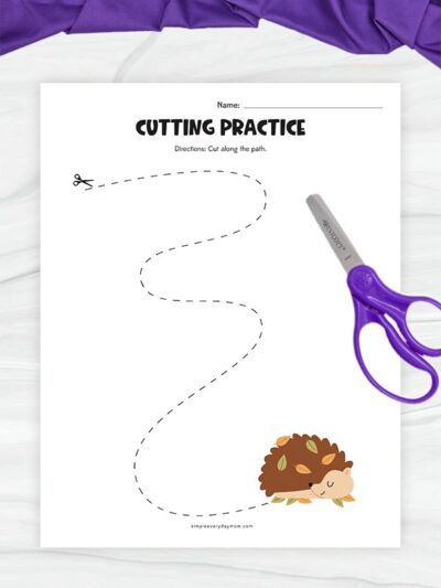 Free Printable Hedgehog Cutting Practice Pages
