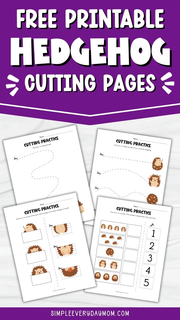 Free Printable Hedgehog Cutting Practice Pages