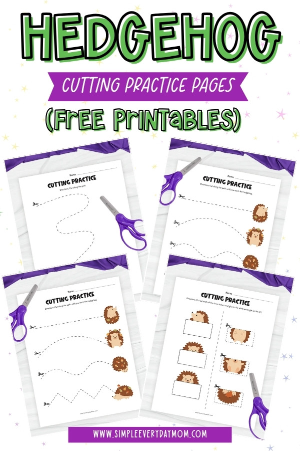 Free Printable Hedgehog Cutting Practice Pages