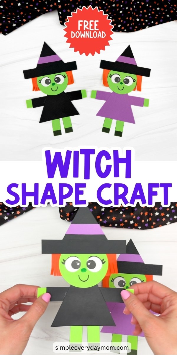 Witch Shape Craft For Kids [Free PDF Template]