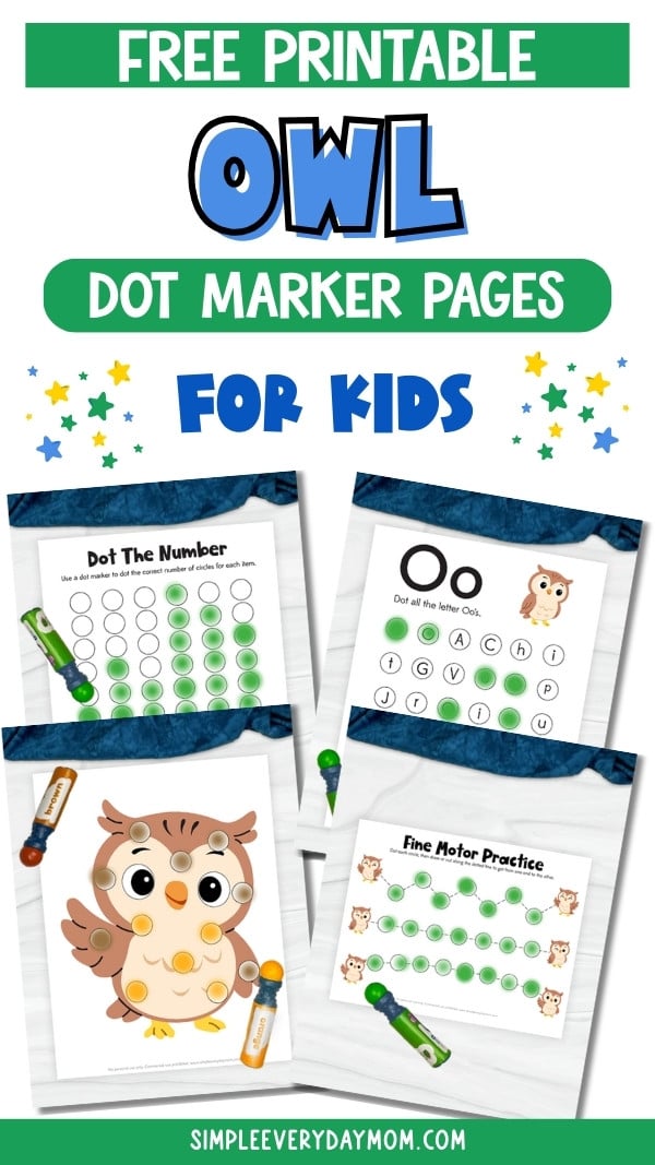 Free Owl Do A Dot Activity Pages For Kids