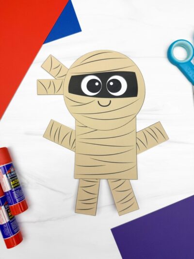 Easy Mummy Shape Craft For Kids [Free Printable Template]