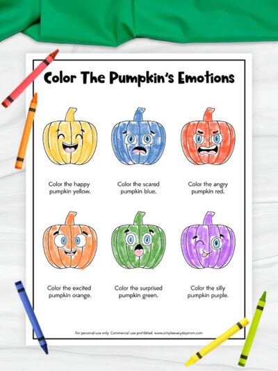 Free Printable Pumpkin Emotions Worksheets