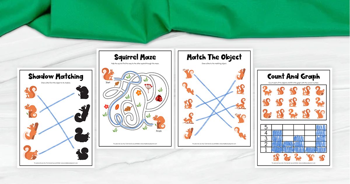 Free Printable Squirrel Activity Pages