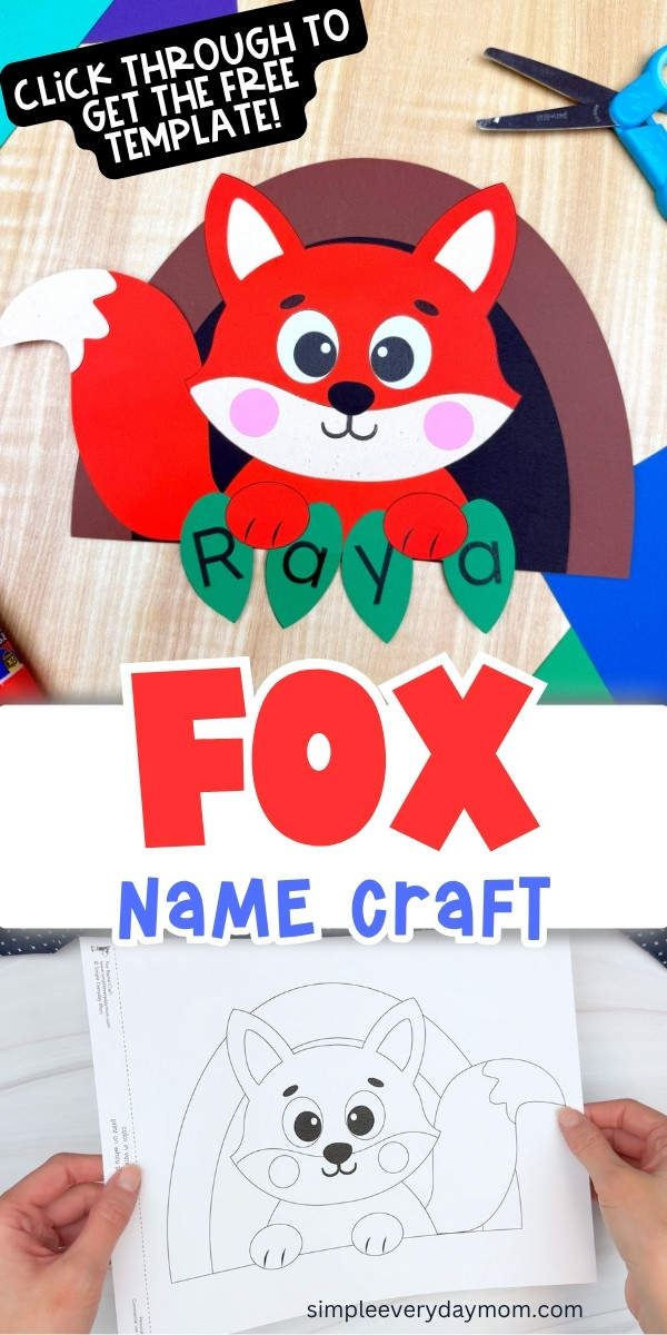 Fox Name Craft For Kids [Free PDF Template]