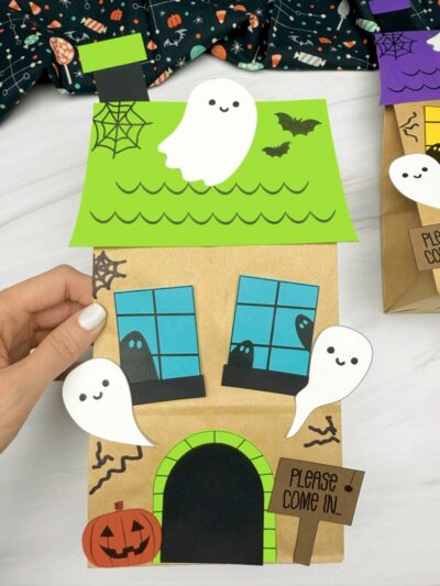 Haunted House Paper Bag Craft For Kids [Free PDF Template]
