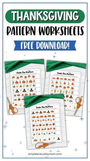 Printable Thanksgiving Pattern Worksheets For Kids