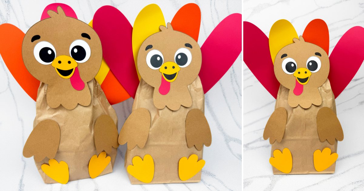 Stuffed Paper Bag Turkey Craft For Kids [Free PDF Template]