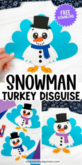 Snowman Turkey Disguise Craft For Kids [Free PDF Template]