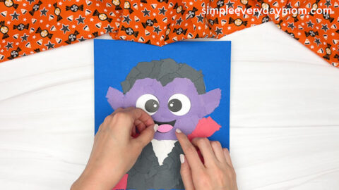 Vampire Torn Paper Craft For Kids [Free PDF Template]