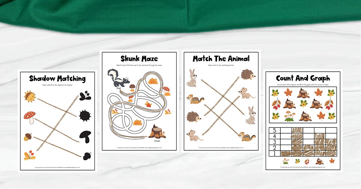 Free Printable Forest Animal Activity Pages