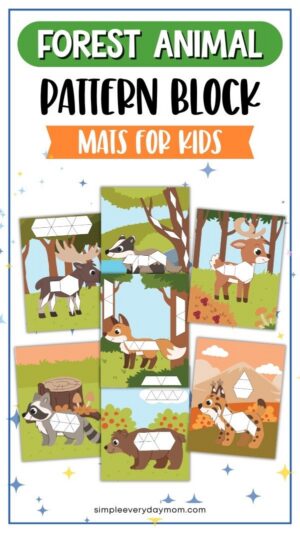Printable Forest Animal Pattern Block Mats For Kids