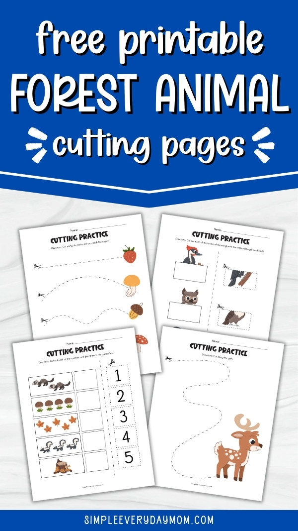 Free Forest Animal Cutting Practice Worksheets