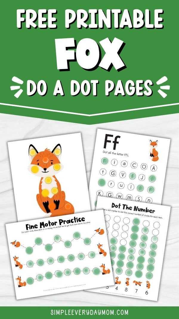 Free Fox Do A Dot Printables For Preschoolers