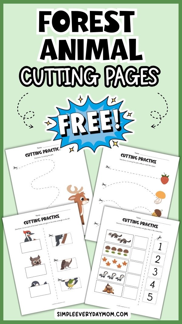 Free Forest Animal Cutting Practice Worksheets