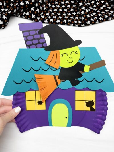 Paper Plate Witch House Craft For Kids [Free PDF Template]