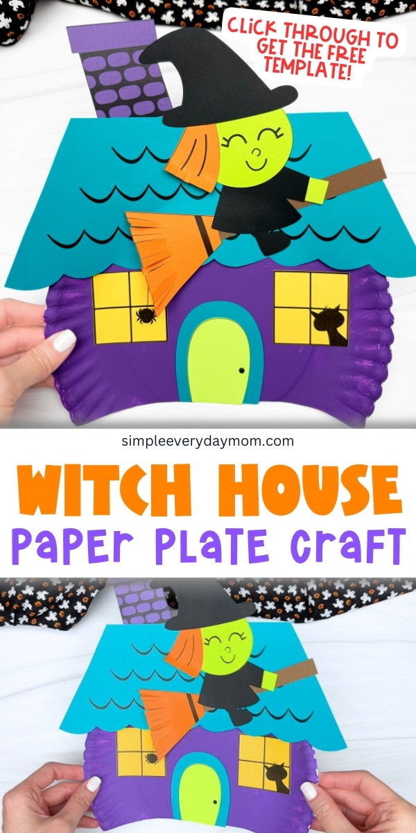Paper Plate Witch House Craft For Kids [Free PDF Template]
