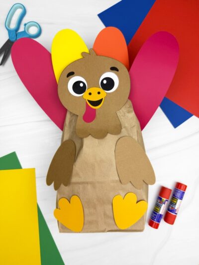 Stuffed Paper Bag Turkey Craft For Kids [Free PDF Template]