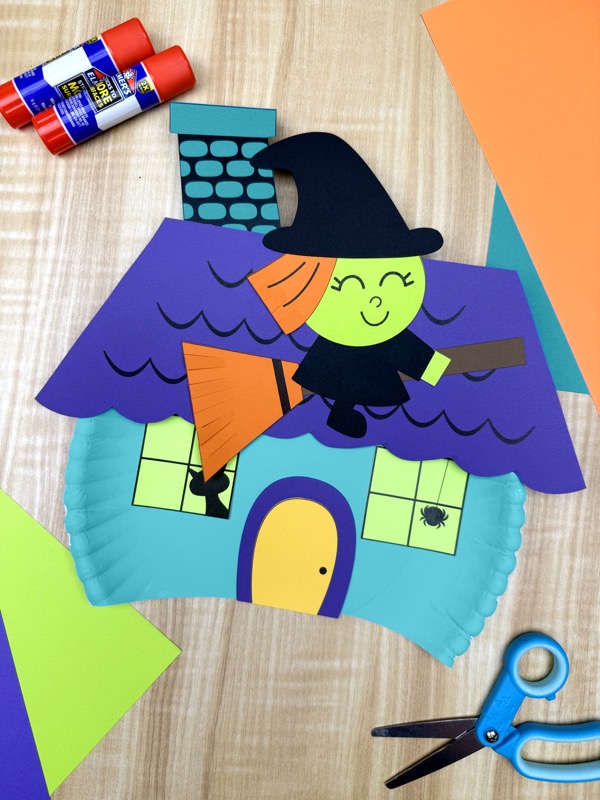 Paper Plate Witch House Craft For Kids [Free PDF Template]