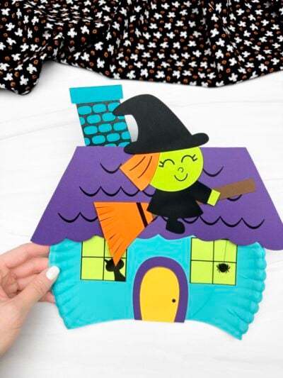 Paper Plate Witch House Craft For Kids [Free PDF Template]