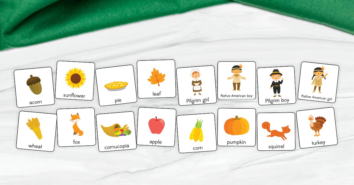 Thanksgiving Memory Game Printables For Children