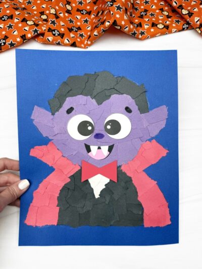 Vampire Torn Paper Craft For Kids [Free PDF Template]