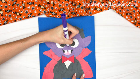 Vampire Torn Paper Craft For Kids [Free PDF Template]