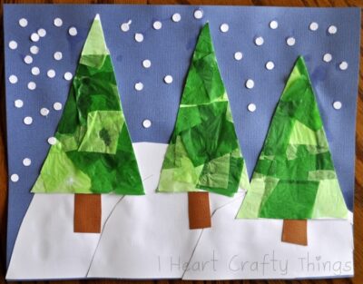 15 Tissue Paper Winter Crafts Kids Can Make Indoors
