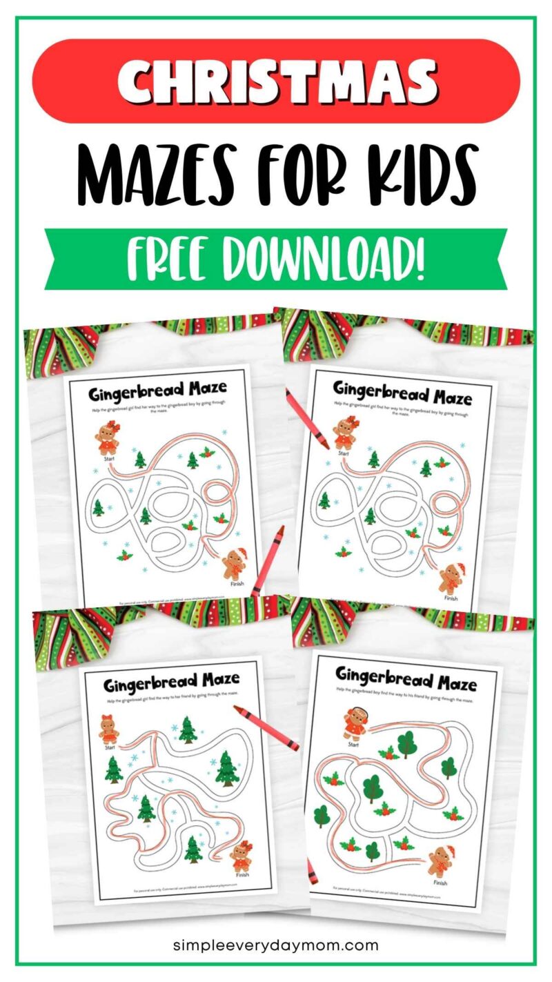 Free Gingerbread Man Mazes For Preschoolers