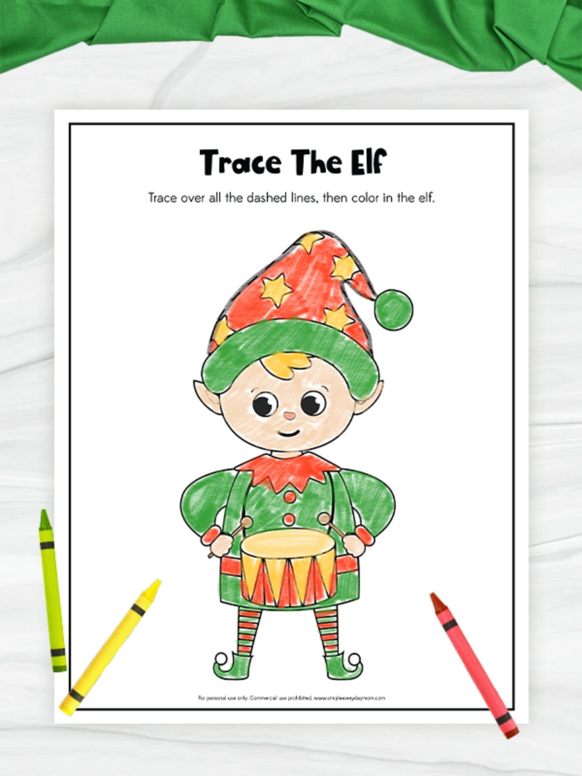 Free Printable Elf Tracing Worksheets