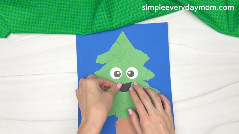 Torn Paper Christmas Tree Craft [Free Printable Template]