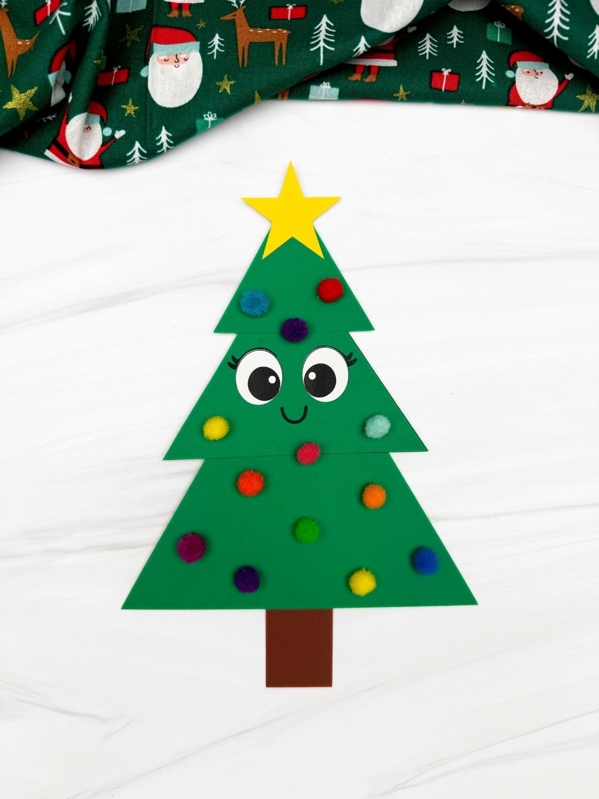 Christmas Tree Shape Craft for Kids [Free PDF Template]