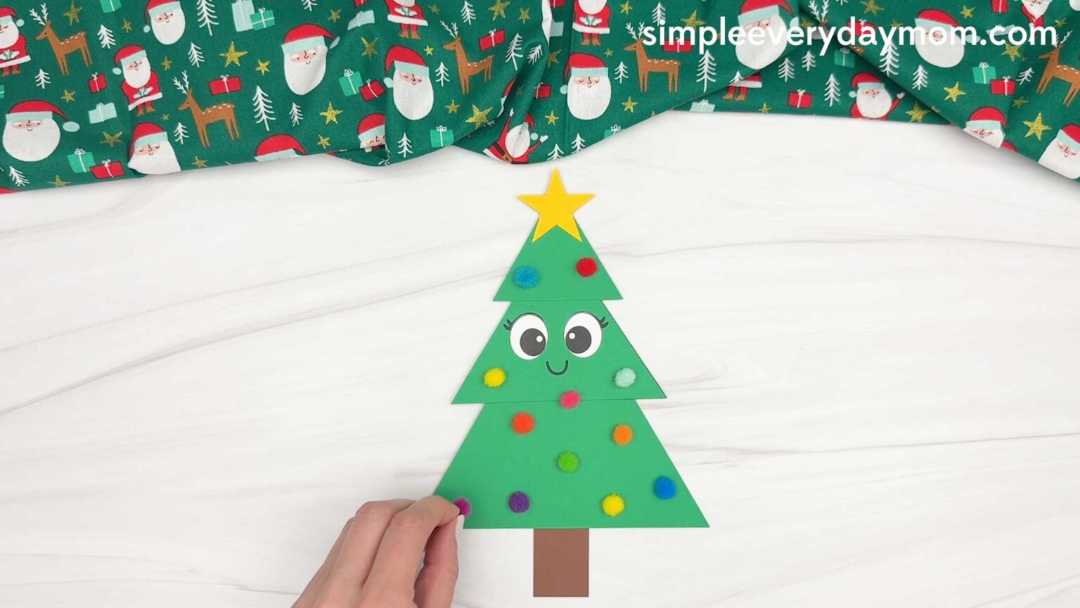 Christmas Tree Shape Craft for Kids [Free PDF Template]
