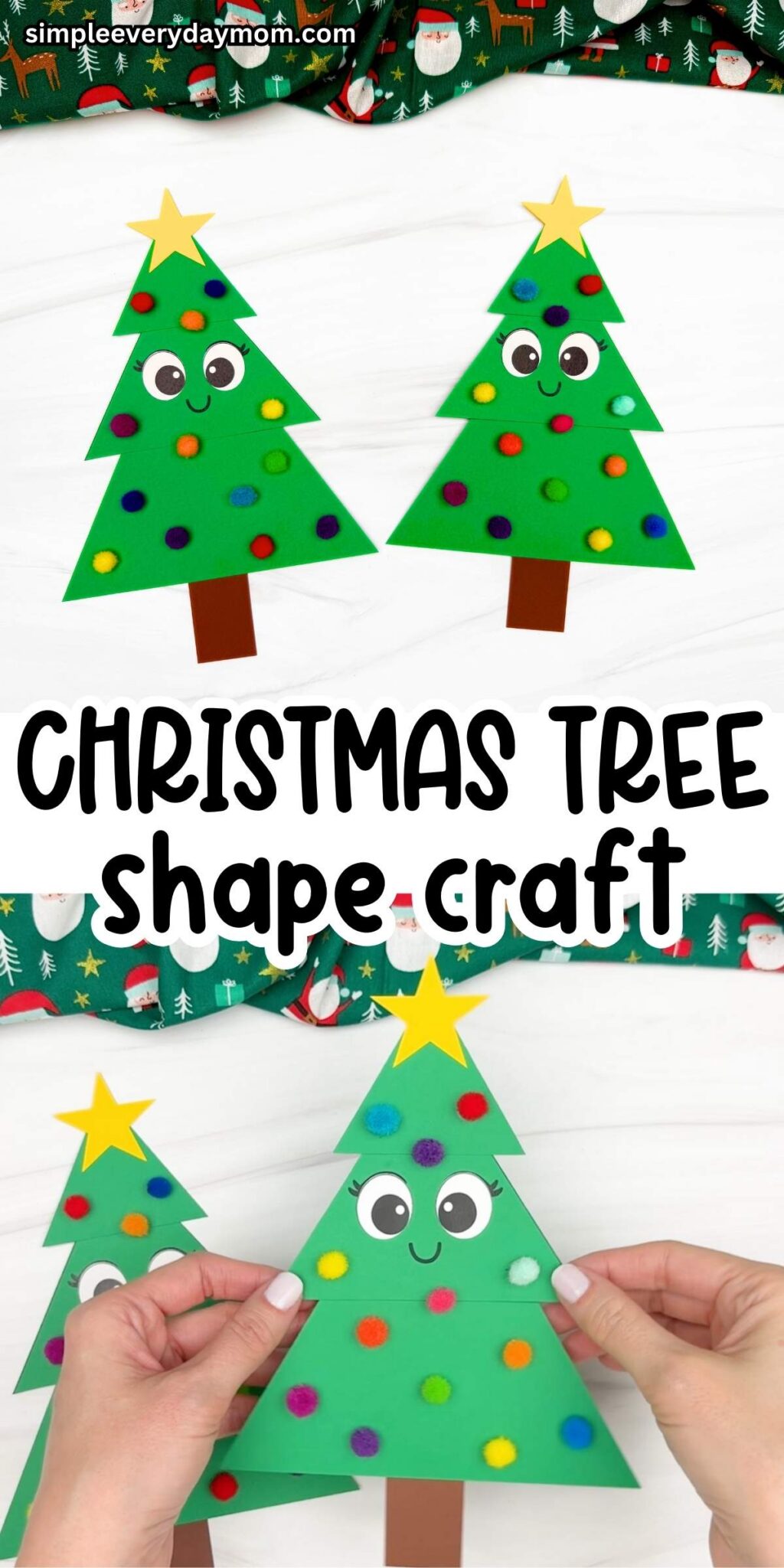 Christmas Tree Shape Craft for Kids [Free PDF Template]