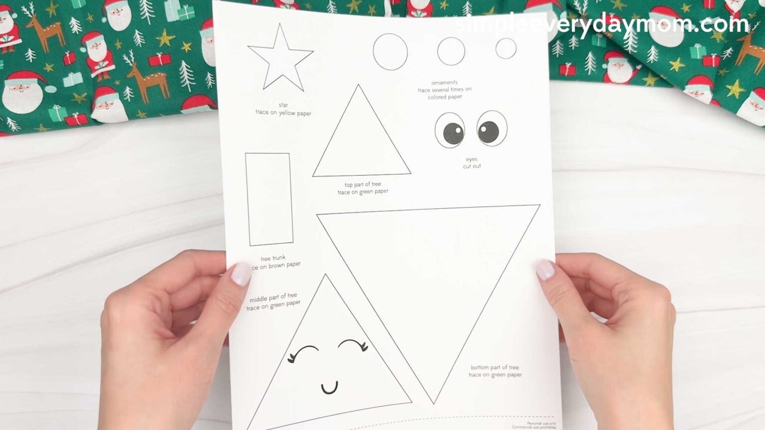 Christmas Tree Shape Craft for Kids [Free PDF Template]