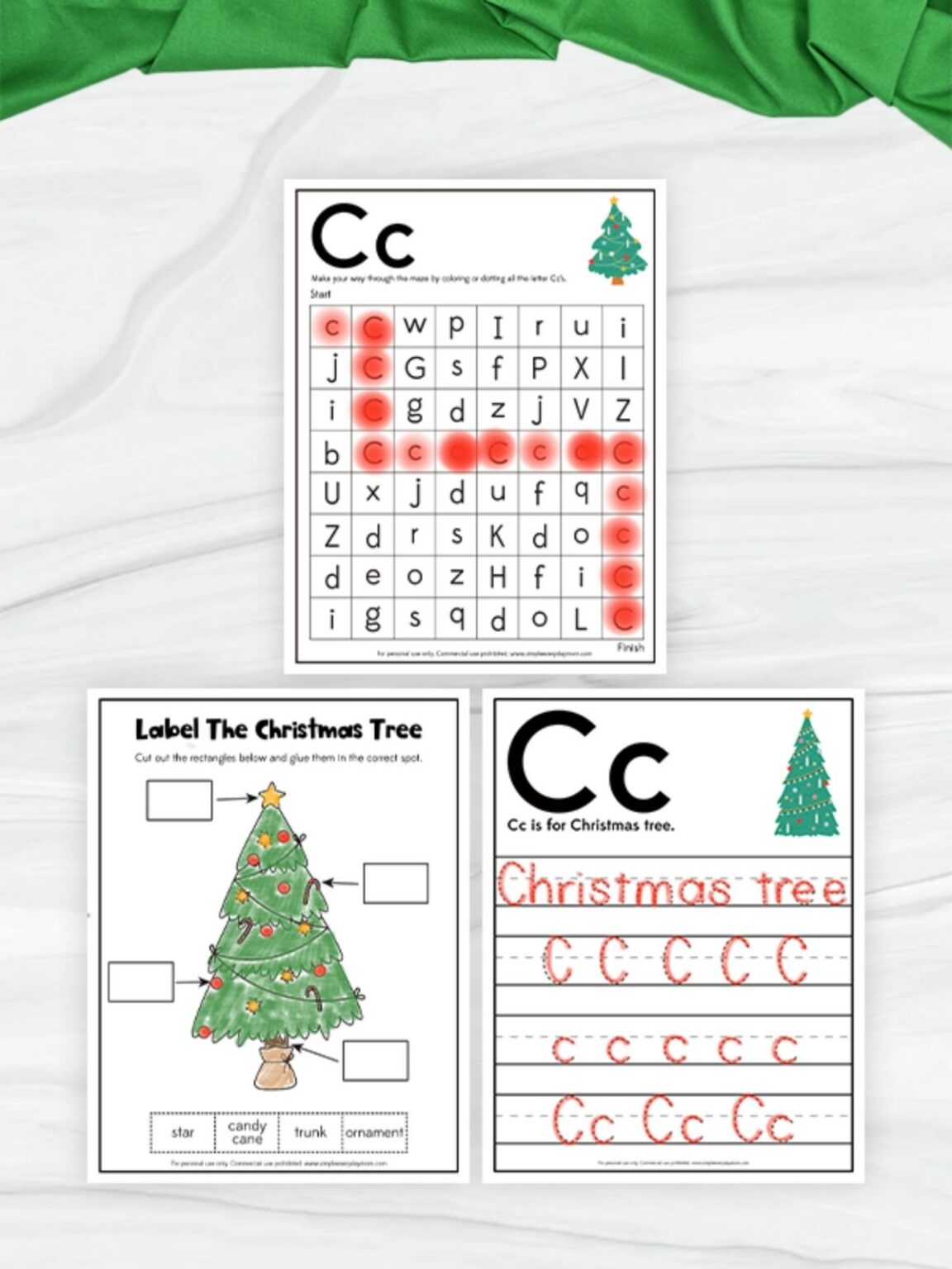 Printable Christmas Tree Worksheets For Preschoolers