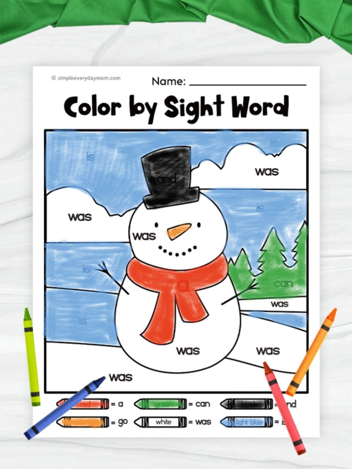 Free Printable Christmas Sight Word Coloring Sheets