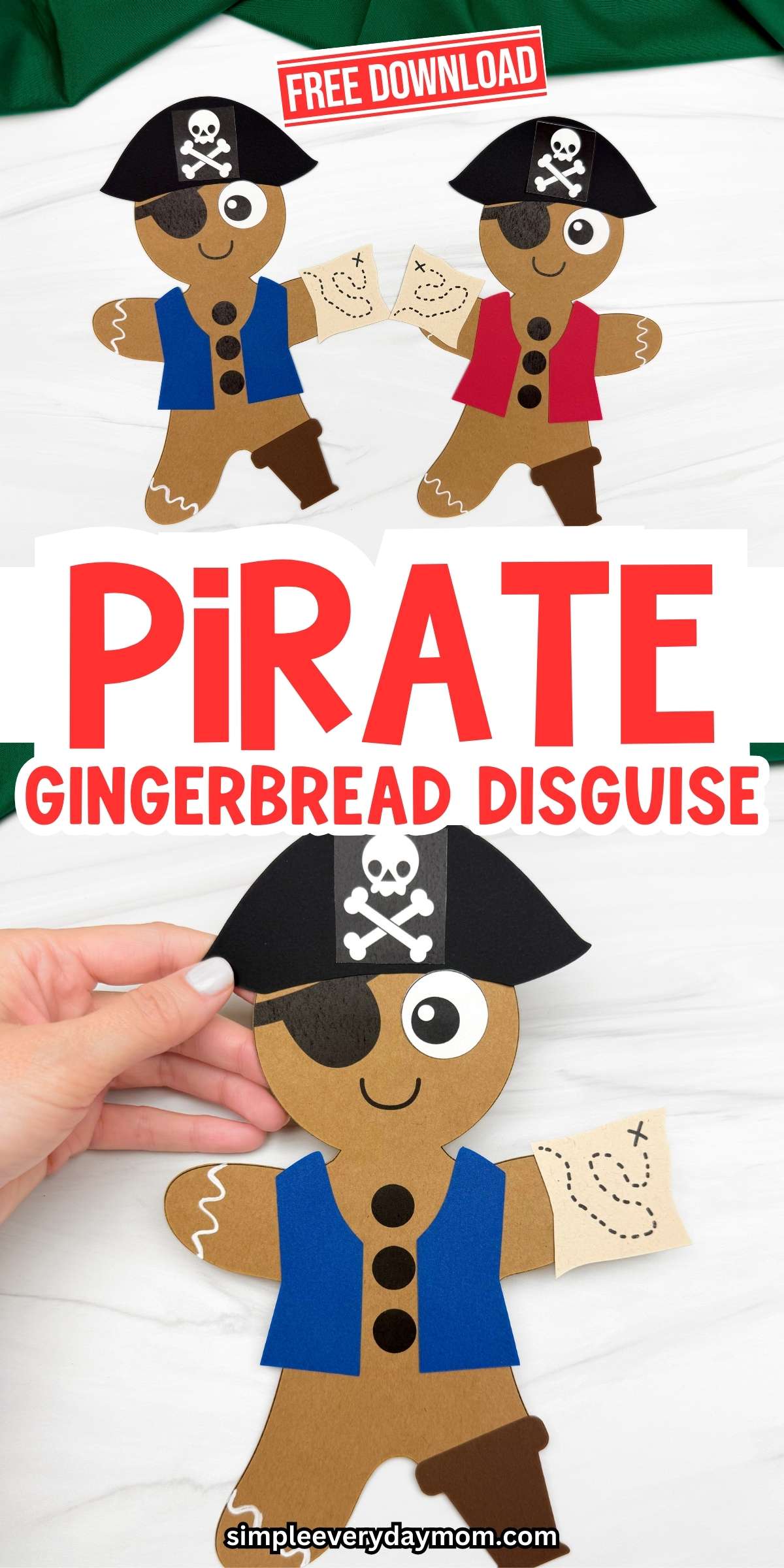 Pirate Gingerbread Man Disguise [Free Printable Template]
