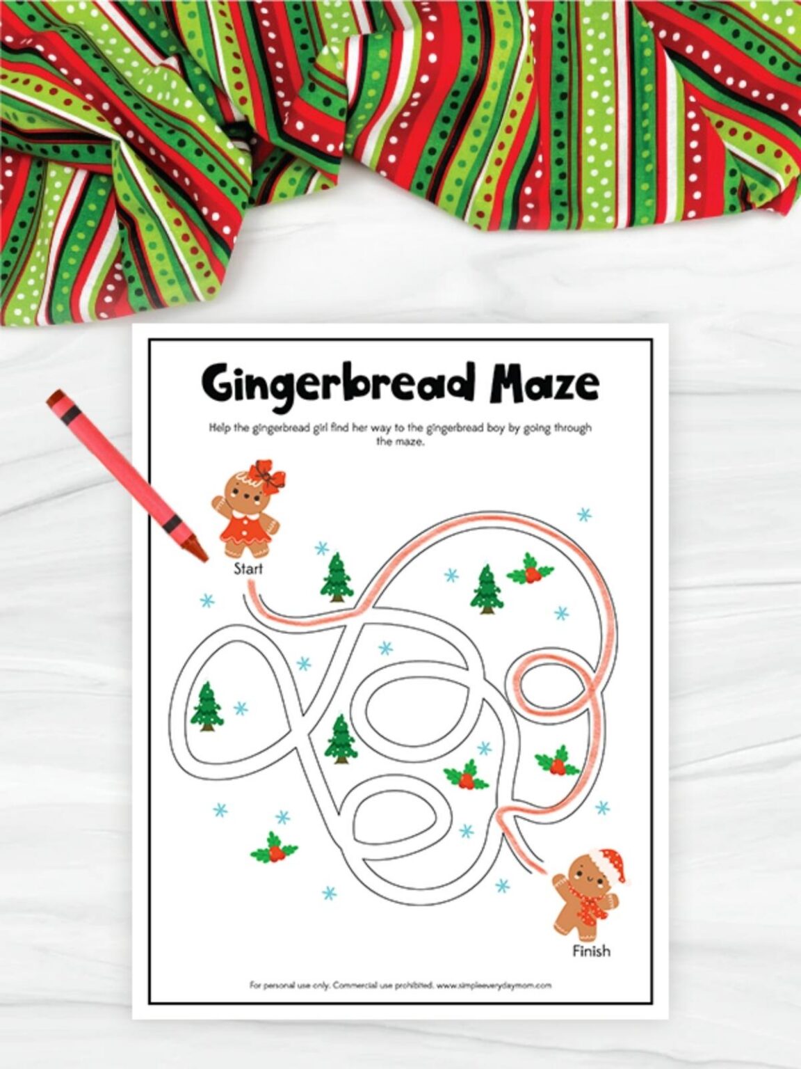Free Gingerbread Man Mazes For Preschoolers