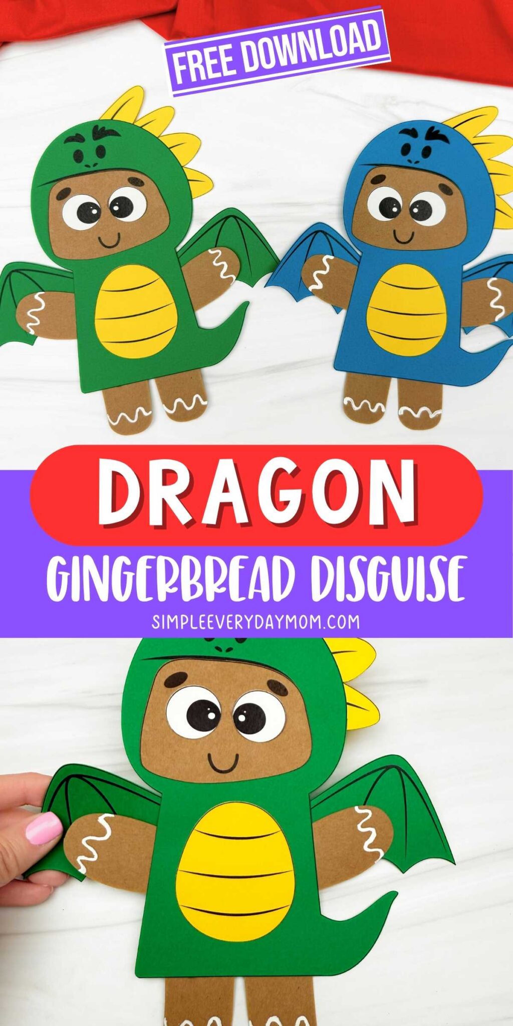 Dragon Disguise A Gingerbread Man Craft [Free PDF Template]