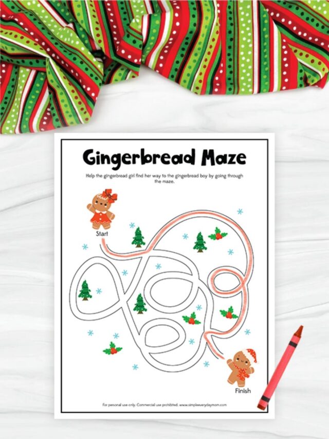 Free Gingerbread Man Mazes For Preschoolers