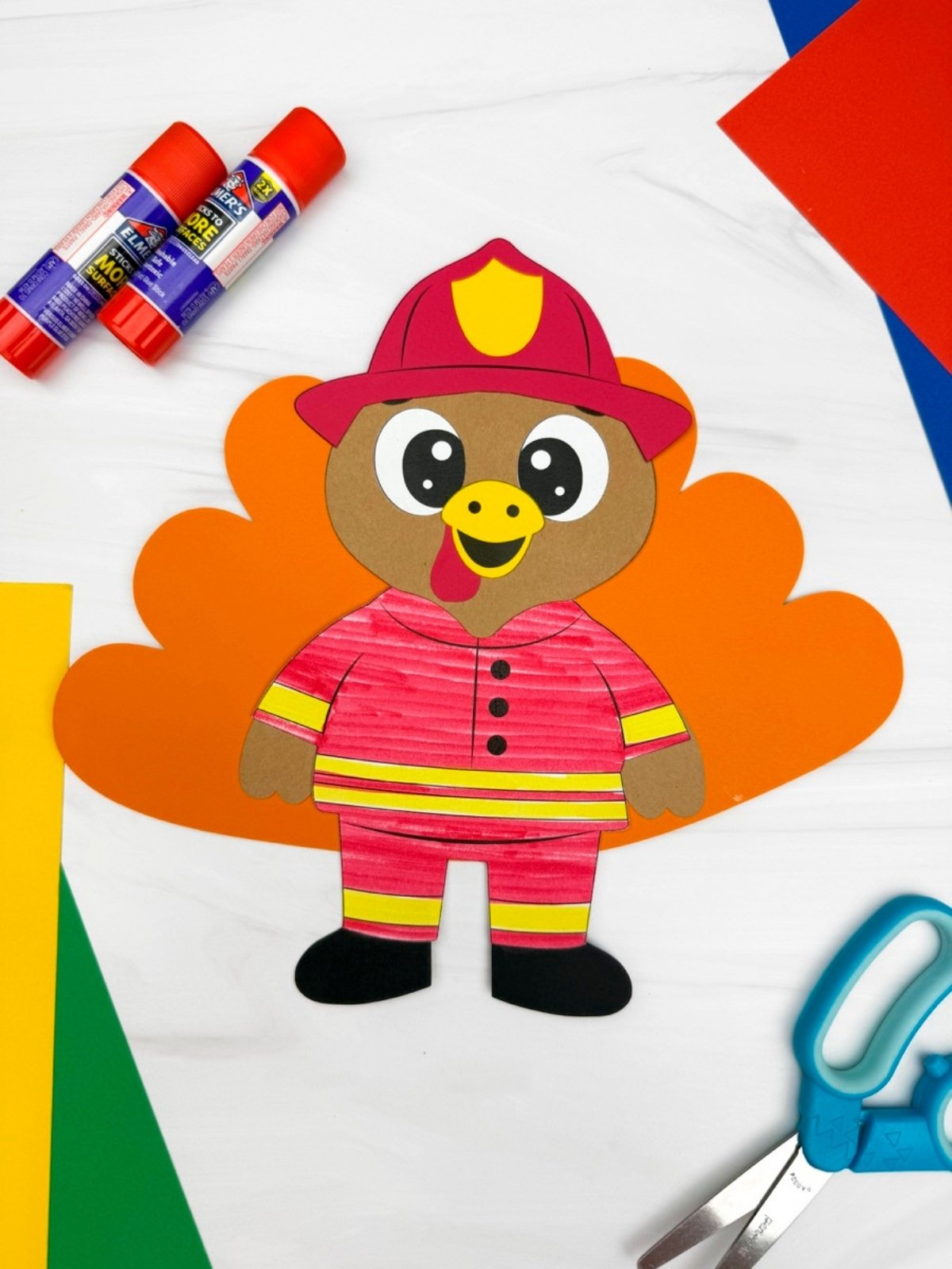 Fireman Turkey Disguise For Kids [Free Printable Template]