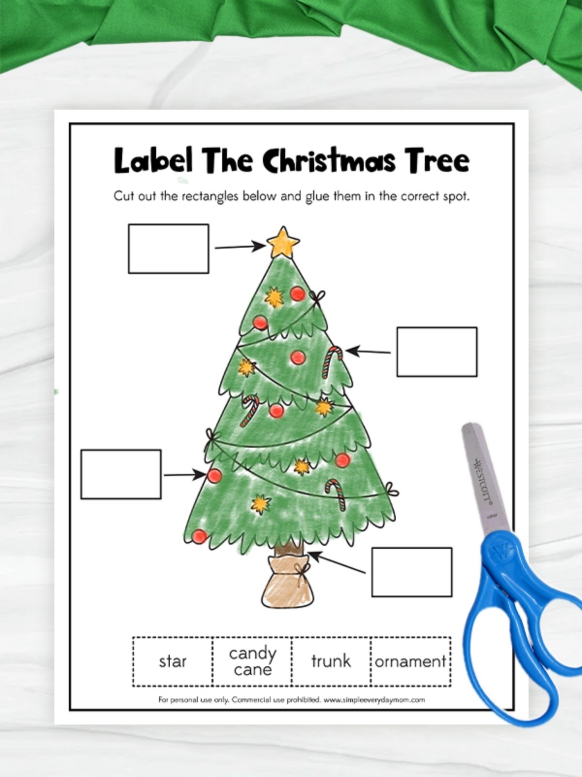 Printable Christmas Tree Worksheets For Preschoolers