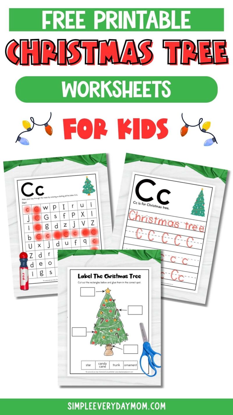 Printable Christmas Tree Worksheets For Preschoolers